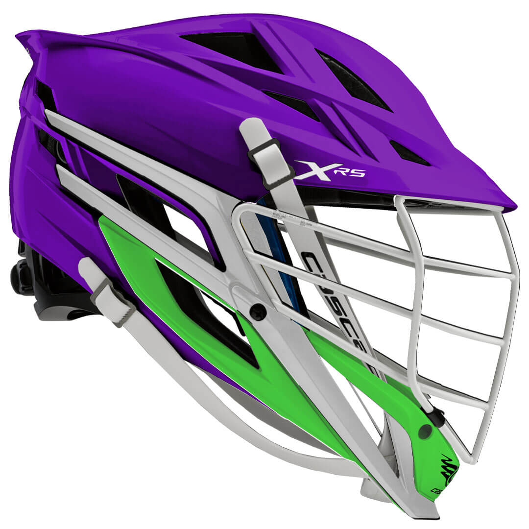 Cascade XRS Helmet - Purple Shell - White Mask - Lime Chin - White ...