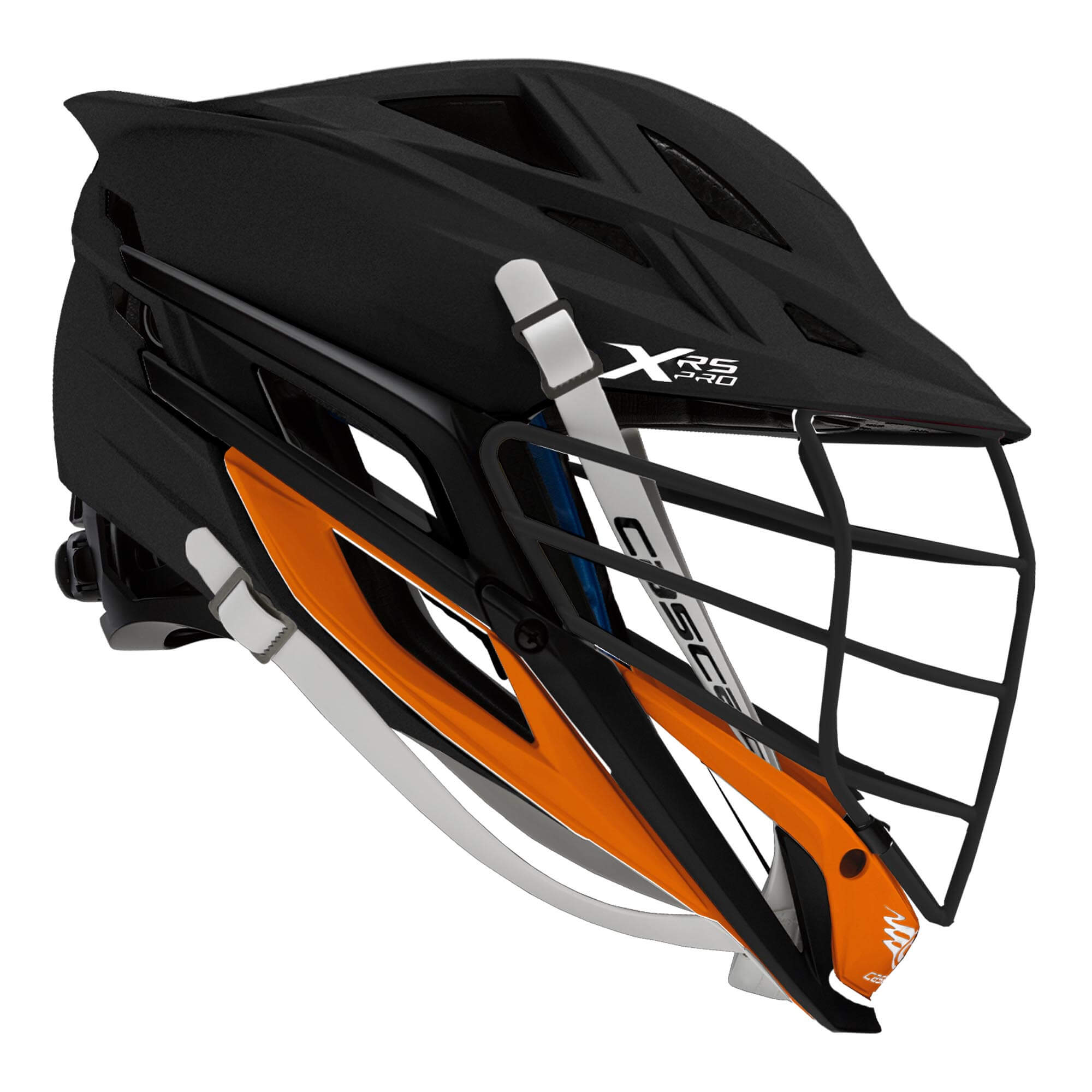 Cascade XRS Pro Helmet - Matte Black Shell - Black Mask - Orange Chin ...