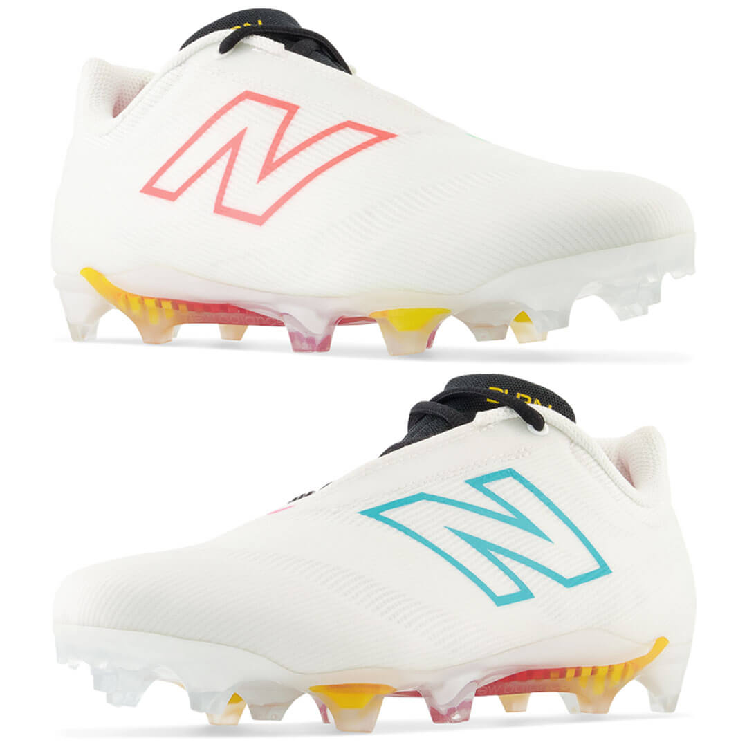 New Balance Burn X4 White Lacrosse Cleats | Top String Lacrosse