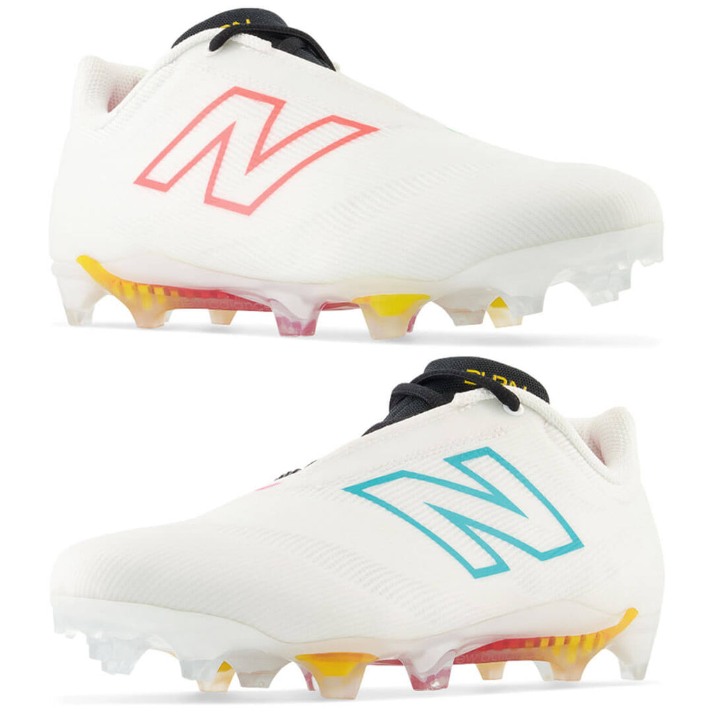 New Balance Burn X4 White Lacrosse Cleats | Top String Lacrosse