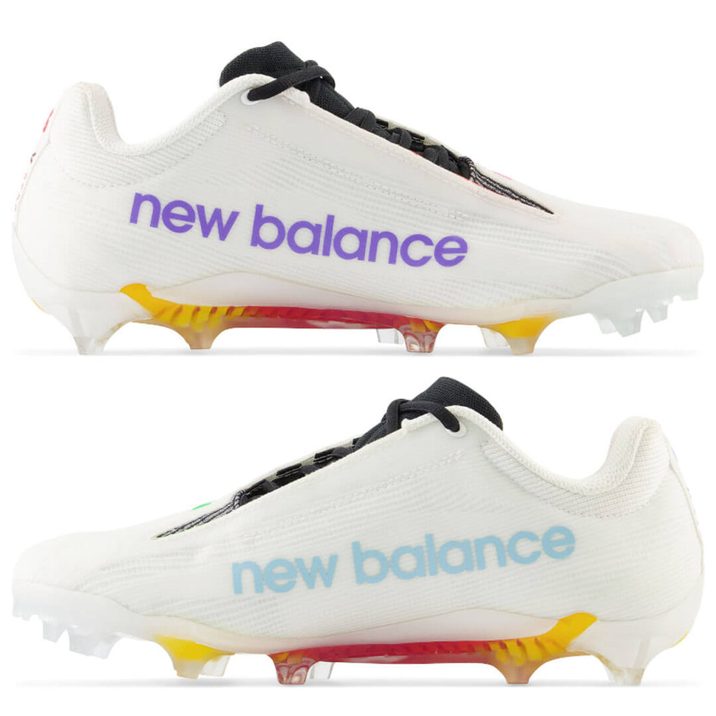 New Balance Burn X4 White Lacrosse Cleats | Top String Lacrosse
