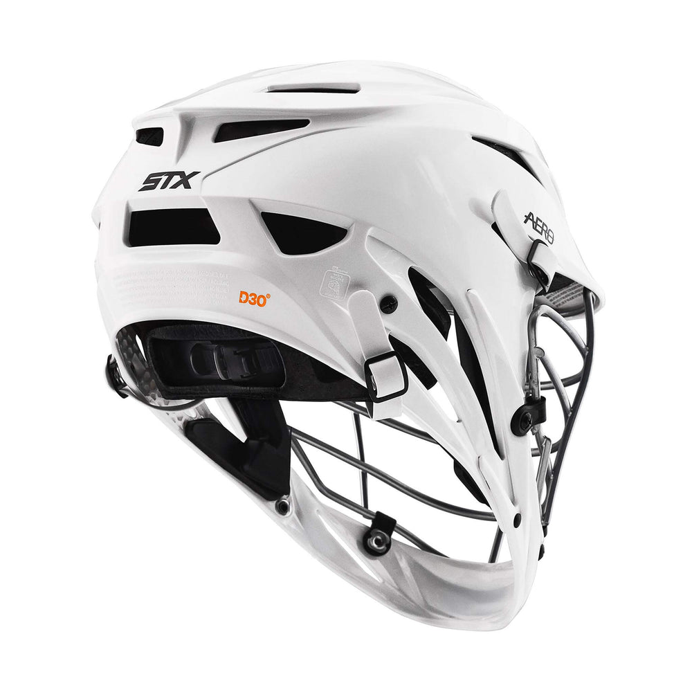 STX Aero Lacrosse Helmet - White Shell - Silver Mask | Top String Lacrosse